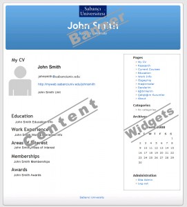Sabancı University myWeb Service » myWeb Screenshots